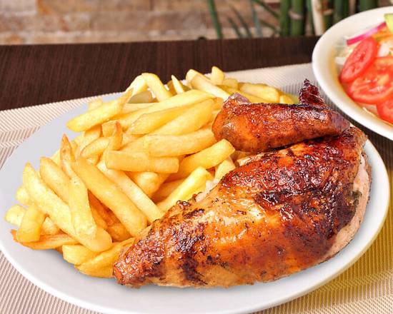 1/4 Pollo a la leña con papas – Luchos chiken